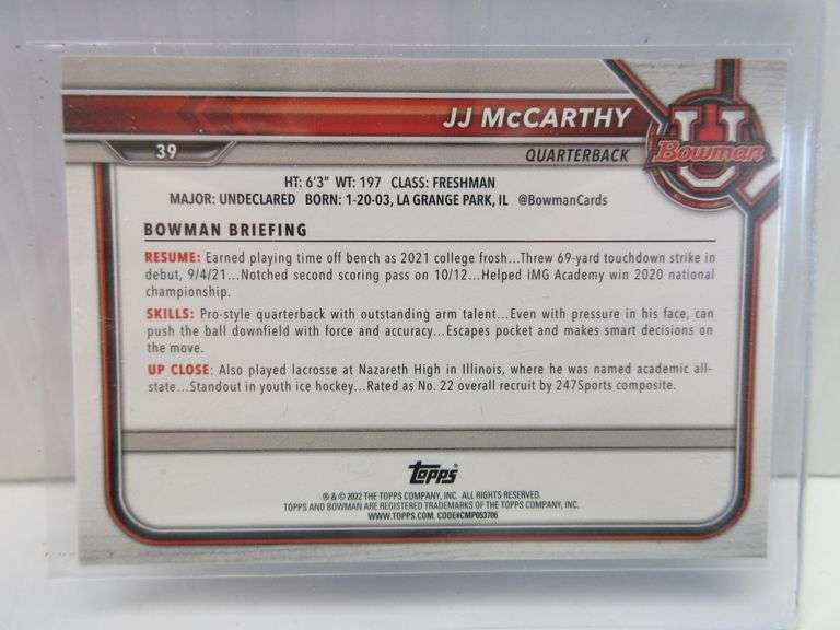 (4) Future Star QB Rookie Cards, 1st Bowman Ready to Grade - Albrecht ...