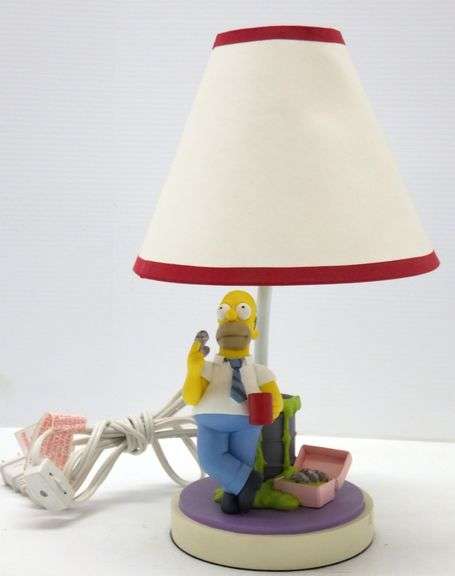 2002 Homer Simpson Accent Table Lamp with shade, 13"H, great - Albrecht ...
