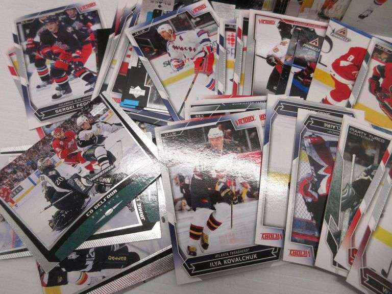 Box 3/4 full of 1990s hockey cards, 11" x 8" x 5" - Albrecht Auction ...
