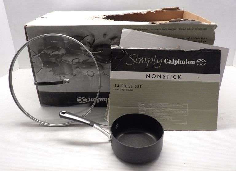 Calphalon 14-piece cookware set, up to 12" pan, new, damaged box ...