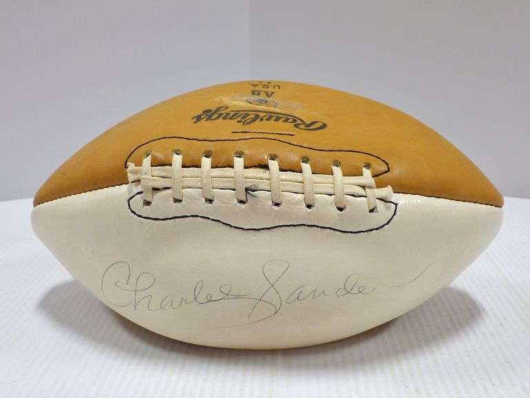 Detroit Lions HoF Charley Sanders autographed football, doesn't hold ...
