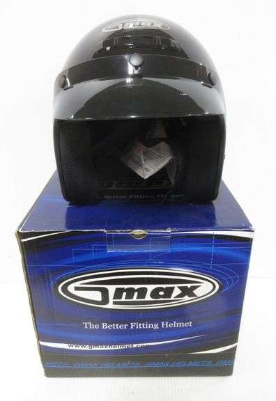 G-Max black open face helmet, size M with box, bag, and tags, new ...