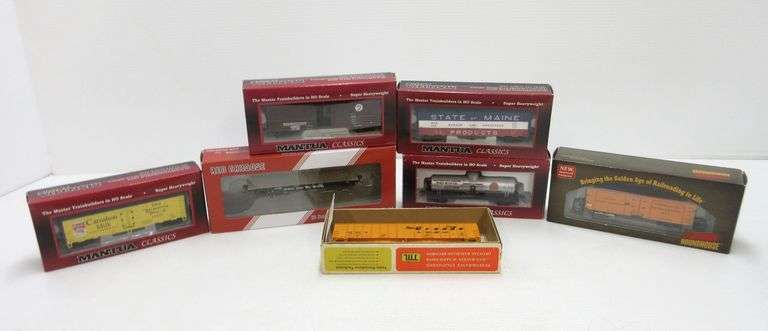 (7) HO Train cars, include: (4) Mantua Classics, Red Caboose Rio-Grande ...