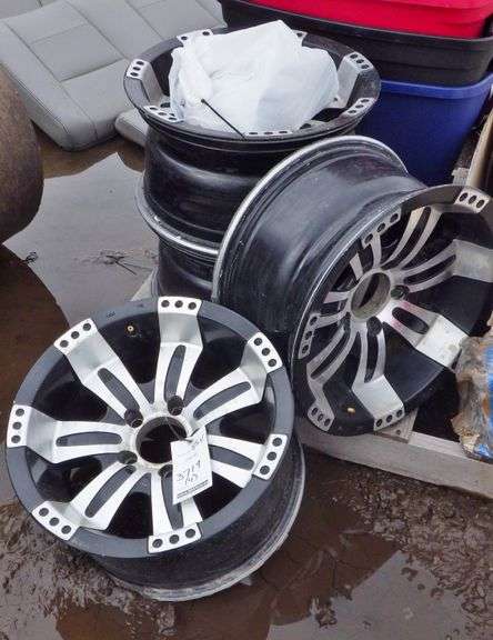 Set of (4) MR rims, 16x8 with 5 x 120 GM bolt pattern with center caps ...