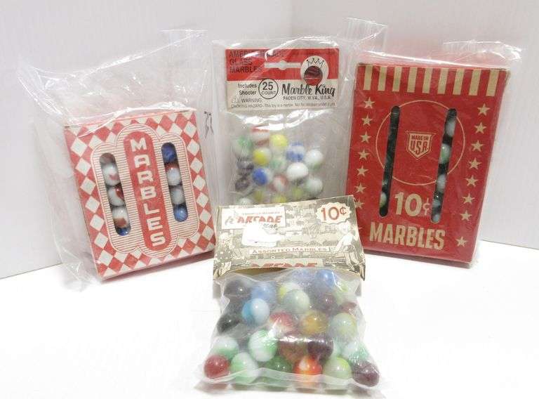 Vintage original packages of marbles from the 1940's to 1950's, in ...