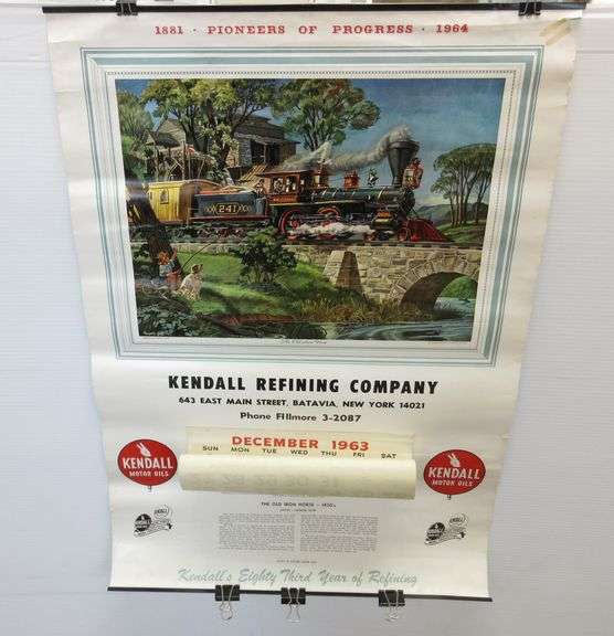 Pioneers of Progress kendall motor oils calendar, 20"W x 28"H ...