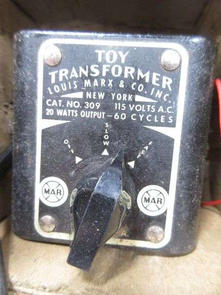 Louis Marx toy train set with Marx box, Steam engine and coal tender ...