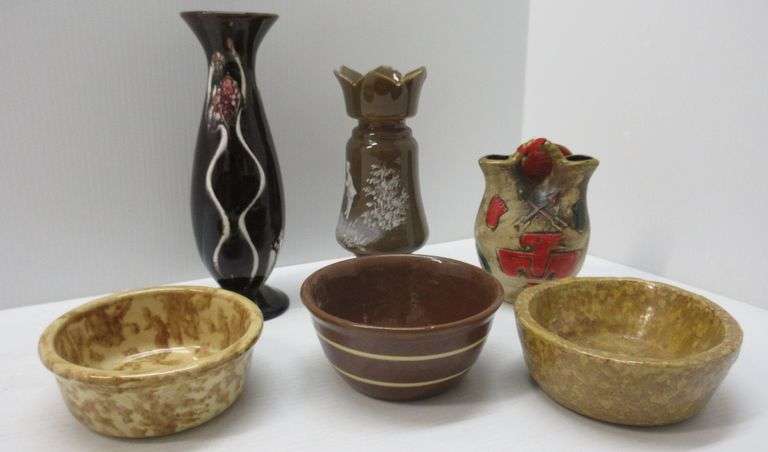 Primitive yellow spongeware bowls, early 1900's; Older authentic Indian ...