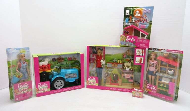 Barbie Sweet Orchard farm play set, Puppy play set, Farm tractor set ...