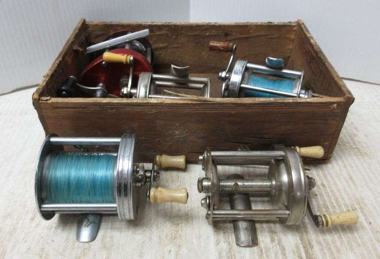(5) Old reels, all direct drive: 4- Pflueger No. 1943 & 1953, and 2 ...