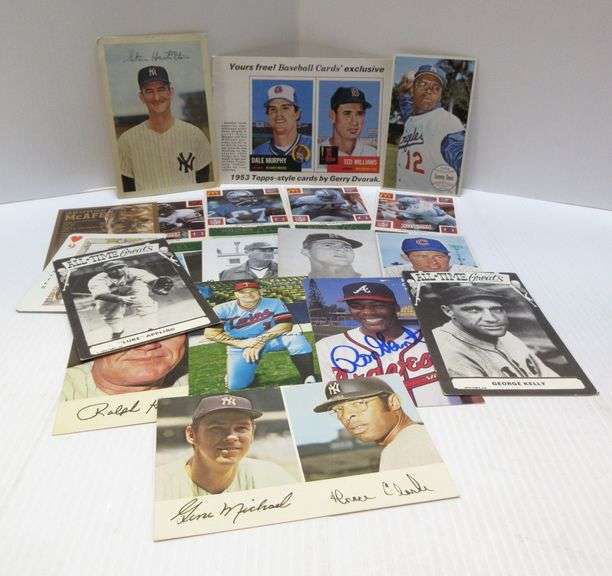 (19) Older oversize baseball and football hall of fame cards, include ...
