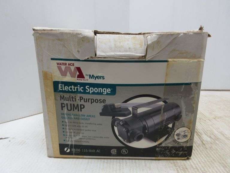 Electric sponge multi-purpose pump, runs on 115V AC powered, by Myers ...