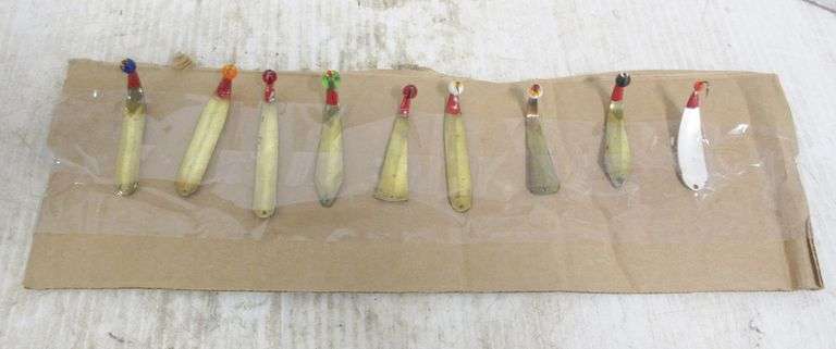 (9) Ice fishing jig spoons for walleye, average 3"L - Albrecht Auction ...
