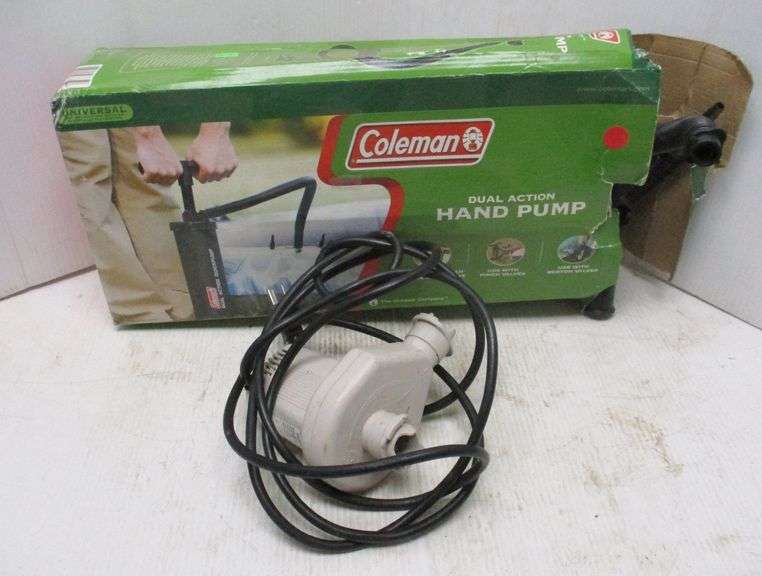 (2) Air pumps, includes: Coleman dual action hand pump and electric ...