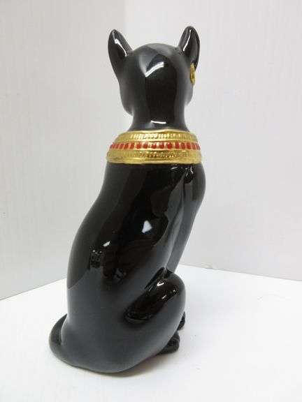 1995 Lenox cat stature, black and gold porcelain, crafted in the ...