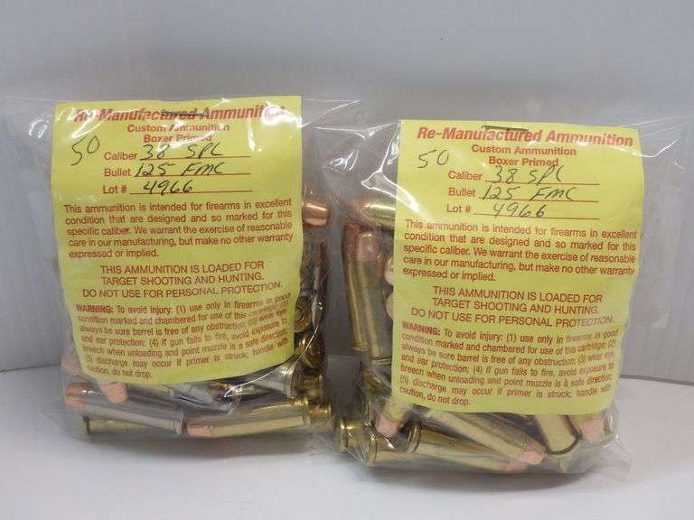 (100) Rounds of 38-Special Remanufactured Ammunition, 125-Grain FMC ...