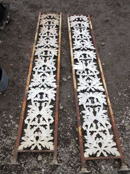(2) Wrought iron pieces, 13"W x 82"H, good - Albrecht Auction Service