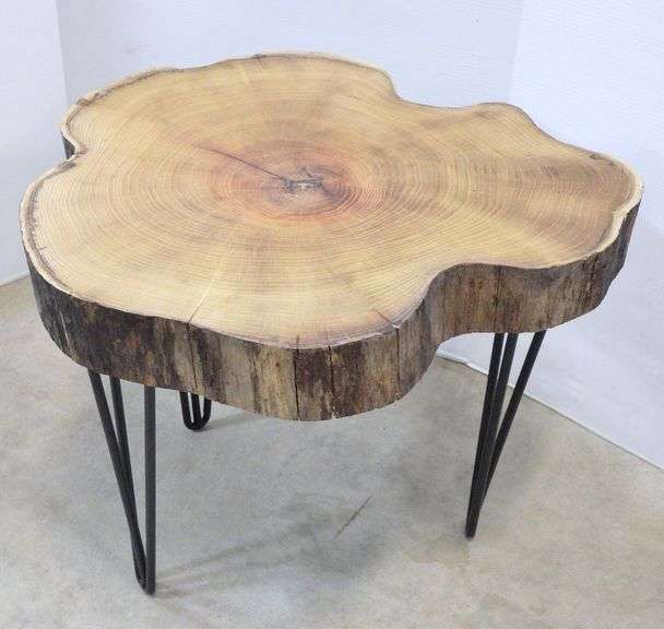 Black Locust end table or patio table with pin legs, live edge, 20"-21 ...