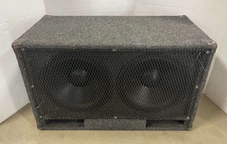 Double guitar amplifier speakers, two 15" speakers in box with hookups ...