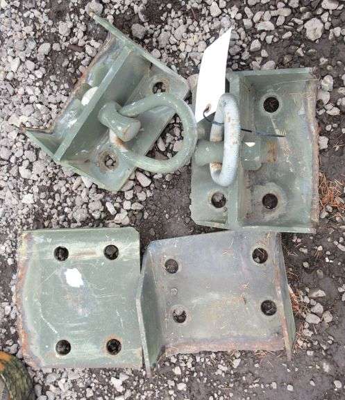 (4) Tow rings off military vehicle, includes brackets, used - Albrecht ...