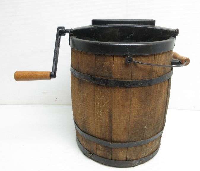 Antique ice cream maker, includes paddle, 16"H, spins freely - Albrecht ...