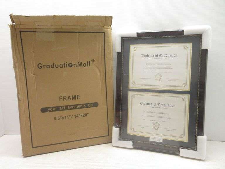 (2) Graduation diploma wall hanging frame, hold two 8 1/2" x 11 ...