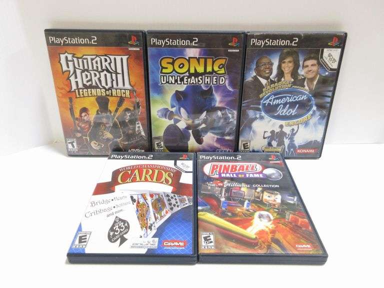 (5) Playstation 2 games, includes: World Championship Cards, Sonic ...