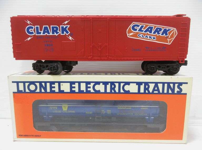 (2) Lionel cars, include: Pen salt tanker, Clark box car - Albrecht ...