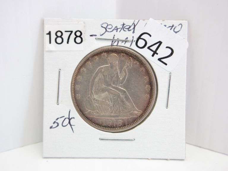 1878 Seated Liberty half dollar, great details, only 1,377,600 minted ...