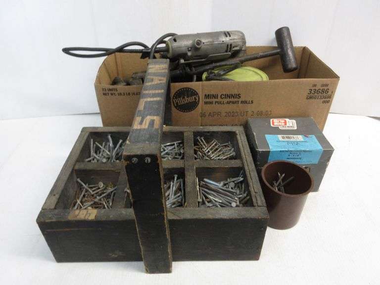 10 lbs. and 8 lbs. sledge hammers; (2) 5 lb. Boxes of 1 1/4" roof nails ...