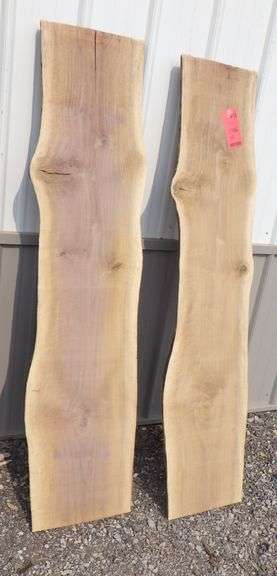 (2) Black Walnut Live Edge, Rough Sawn, includes: One- 13" to 15"W x 1 ...