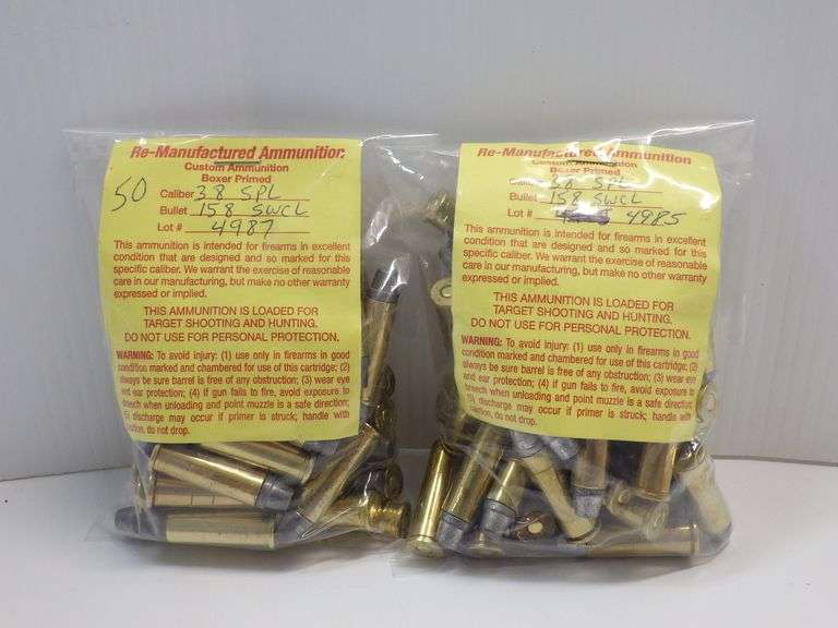 (100) Rounds of 38-Special Remanufactured Ammunition, 125-Grain FMC ...