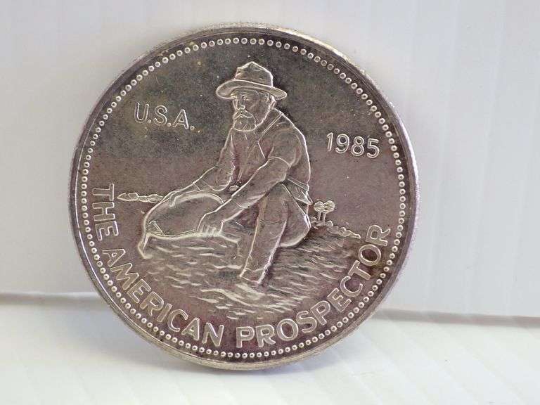 1985 The American Prospector - Engelhard 1 oz. of .999 fine silver coin ...