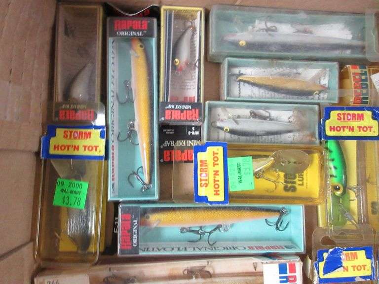 Fishing lures, include: (8) Rapala type lures; (13) Hot B tot type ...