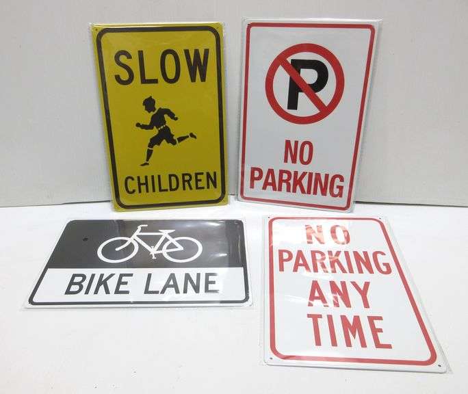 (4) Reproduction road signs, each- 8"W x 11 3/4"H - Albrecht Auction ...