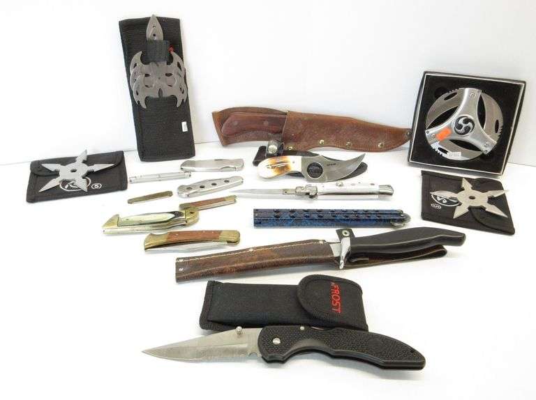 Knives, throwing stars, throwing knives, butterfly knife, and more ...