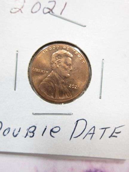 (5) Double date error pennies, all different, include: 2020-D, 2021 ...