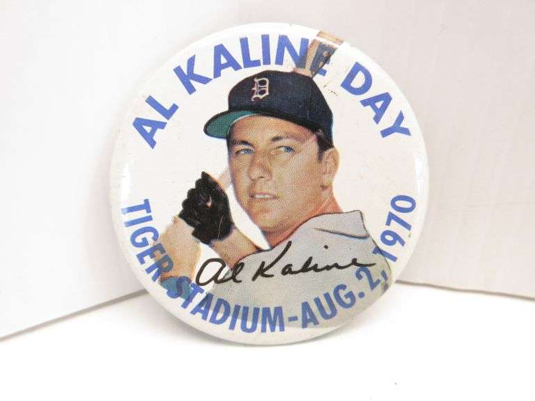 Older metal button from Al Kaline Day at Tiger Stadium on August 2nd ...