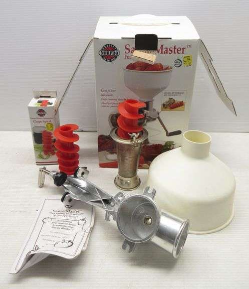 Norpro sauce master food strainer, model 1951, includes a grape auger ...