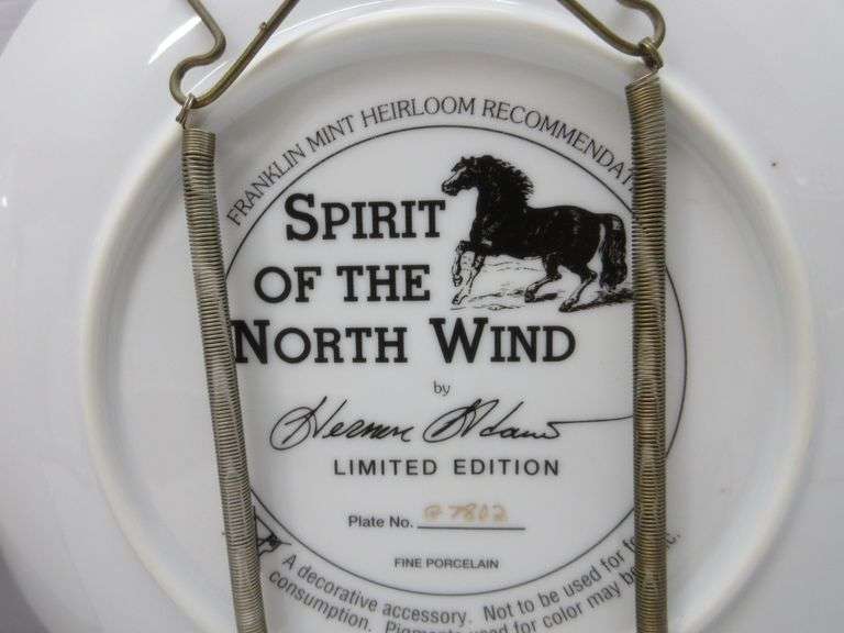 (6) Franklin Mint "Spirit of the Wind" fine porcelain plates, art by ...