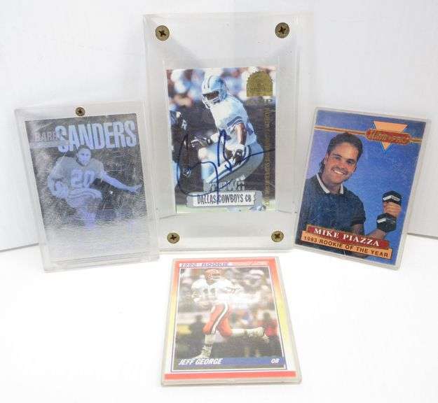 Mike Piazza rookie card, Barry Sanders 1991 holographic limited edition ...