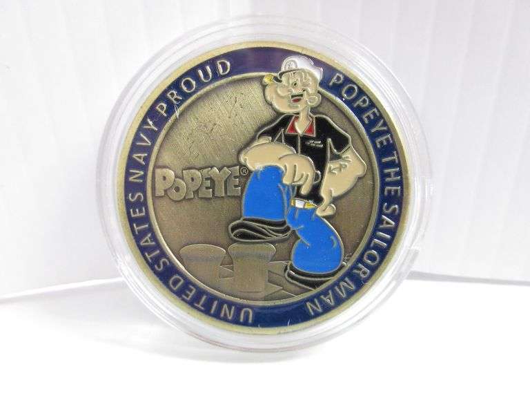 US Navy Popeye challenge coin, in new condition - Albrecht Auction Service