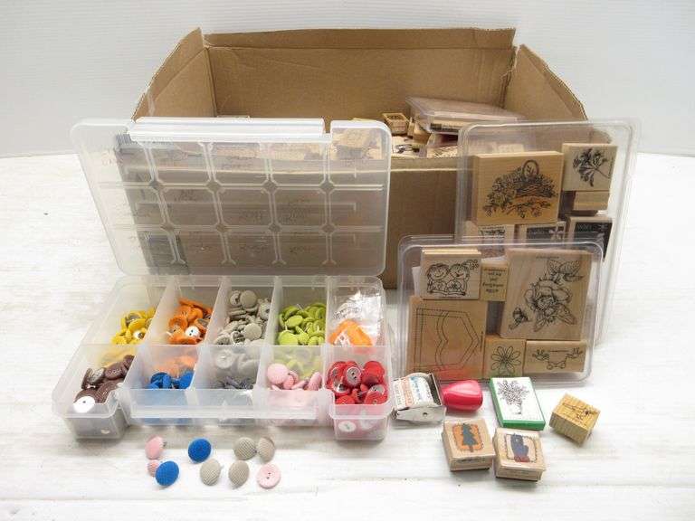 (7) Wood Stampin' Up Stamp Sets; (3) Clear stamps sets; A Punch and (36 ...
