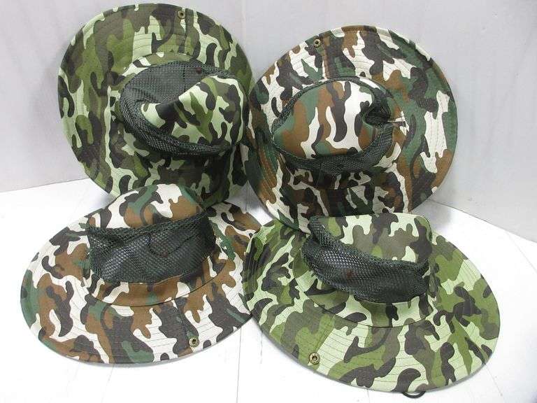 (4) Camo vented hats, new - Albrecht Auction Service