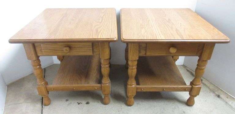 (2) End tables, 22"W x 24"D x 20"H - Albrecht Auction Service