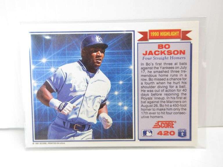 (10) Bo Jackson baseball cards - Albrecht Auction Service