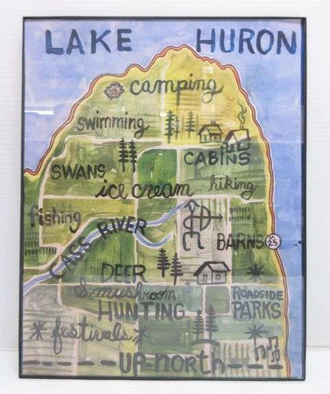 Lake Huron original art print, 11"W x 14"H, artist Timo Elliott ...