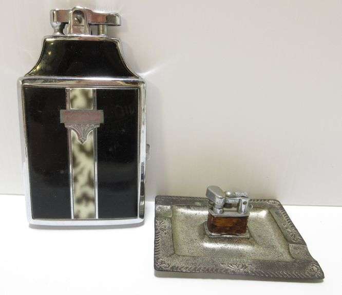 Older Ronson lighter/cigarette case; Small lighter/ashtray, lighter ...
