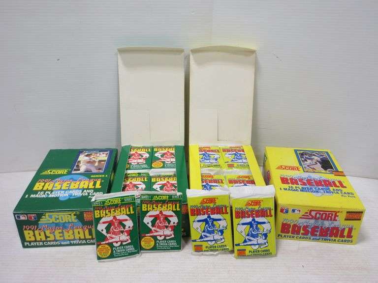 (4) Boxes of score baseball cards, includes: Two- 1990; Two- 1991 ...