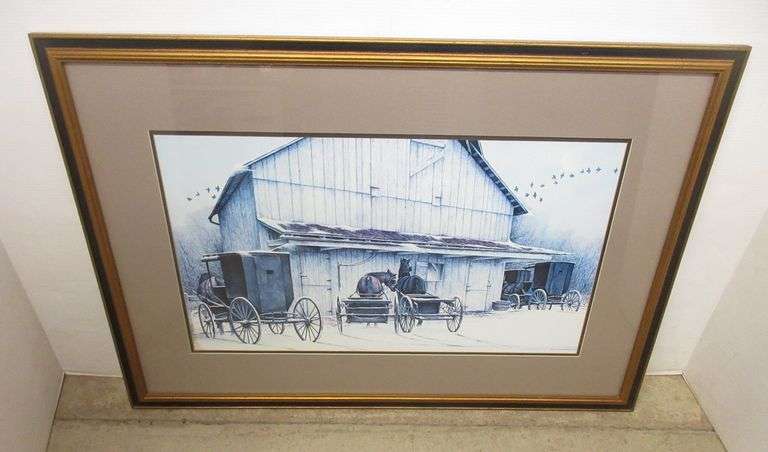 Amish print, 38" x 26", nice, frame has paint chipping - Albrecht ...